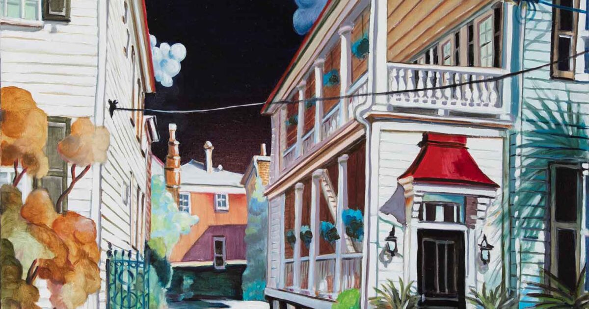 Fred Jamar - Between Charleston Homes Painting at The Vendue Art Hotel